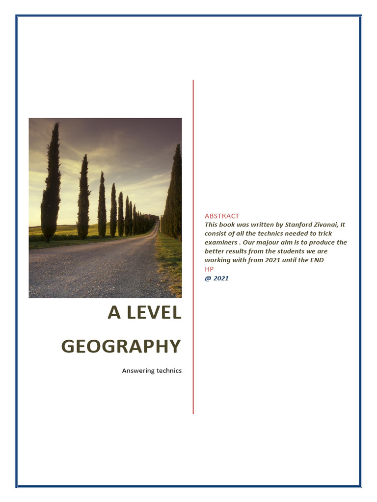 A'Level Geography Answering Techniques | PDF | River | Contour Line