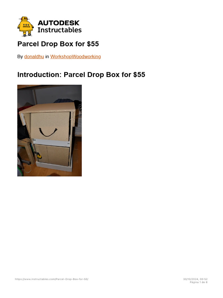 DIY Wooden Parcel Drop Box Guide | PDF | Drill