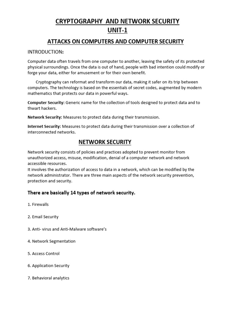 CNS-UNIT-1 | PDF | Computer Security | Security CNS-UNIT-1 | PDF | Computer Security | Security