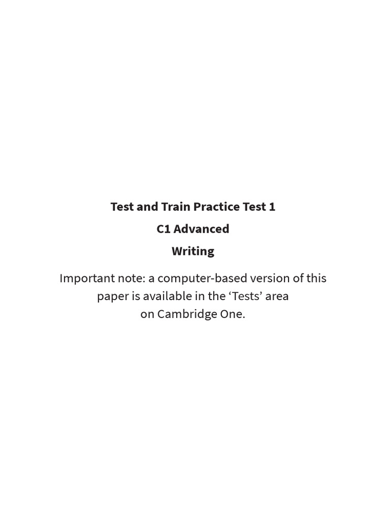 Test and Train Practice Test C1 Advanced Writing Sample Answers and ...