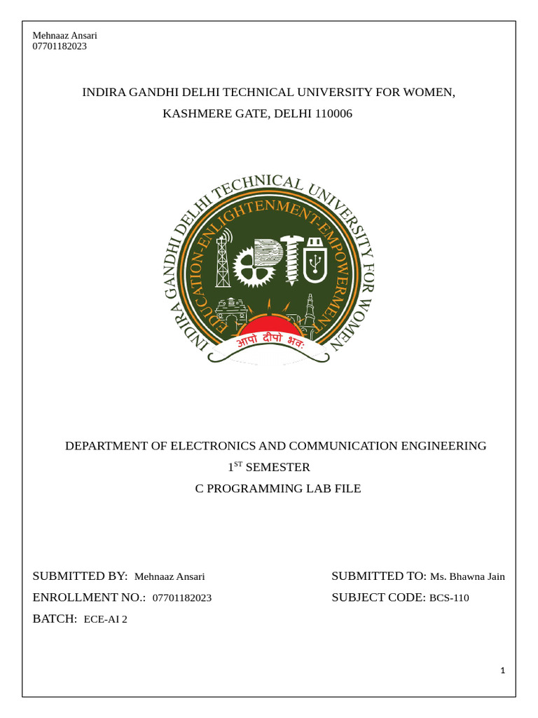 C Programming Lab File Pdf Integer Computer Science Computing 8043
