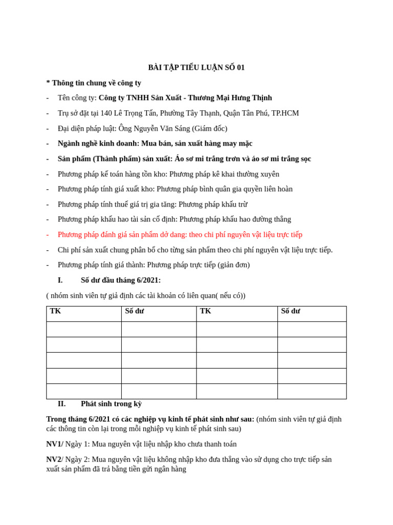 BÀI TẬP TIỂU LUẬN-KTTC1 | PDF