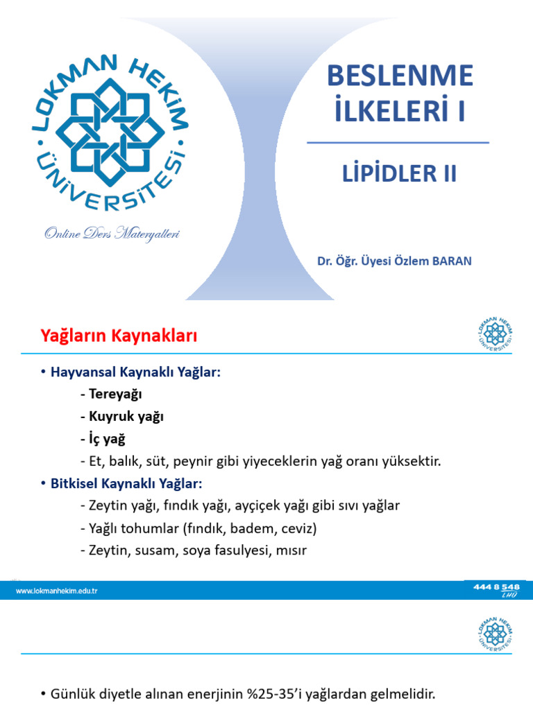 Hafta Lipidler II | PDF