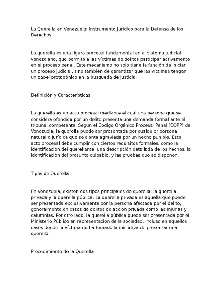 La Querella | PDF | Queja | Victimologia