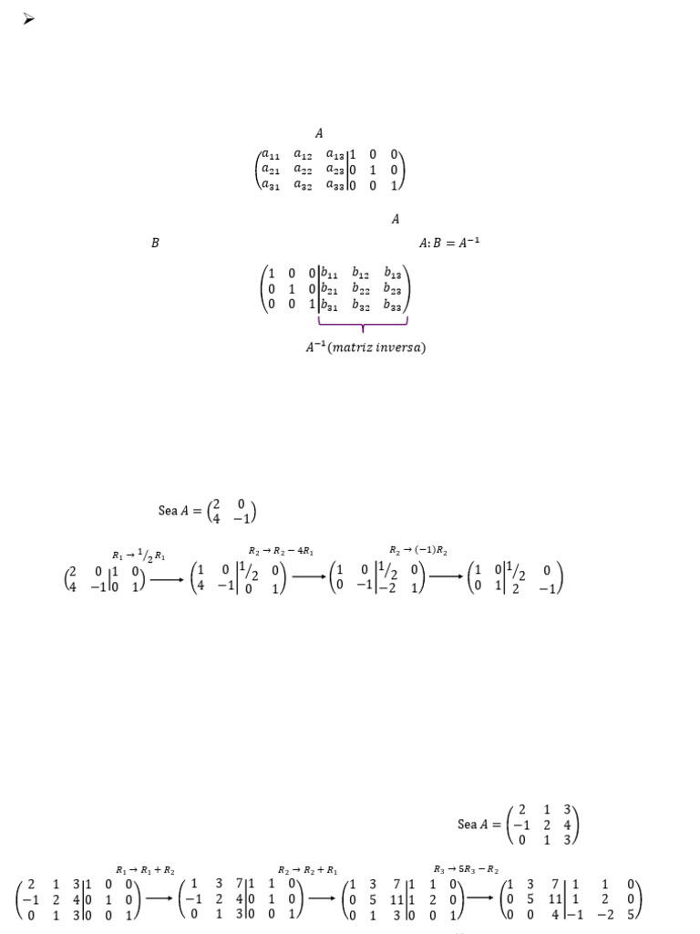 Método de Gauss-Jordán para Calcular La Matriz Inversa | PDF ...