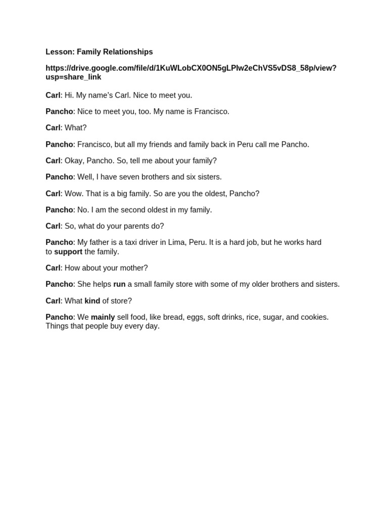 2 LESSON Family Relationships | PDF