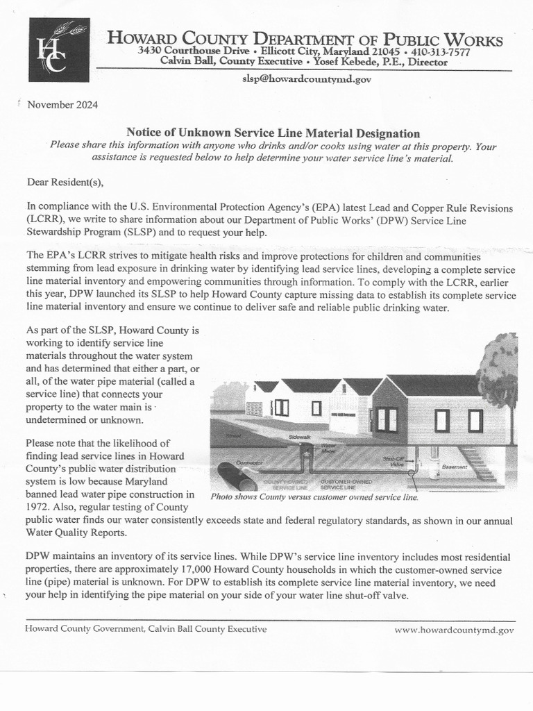 Howard County Department of Public Works Notice | PDF