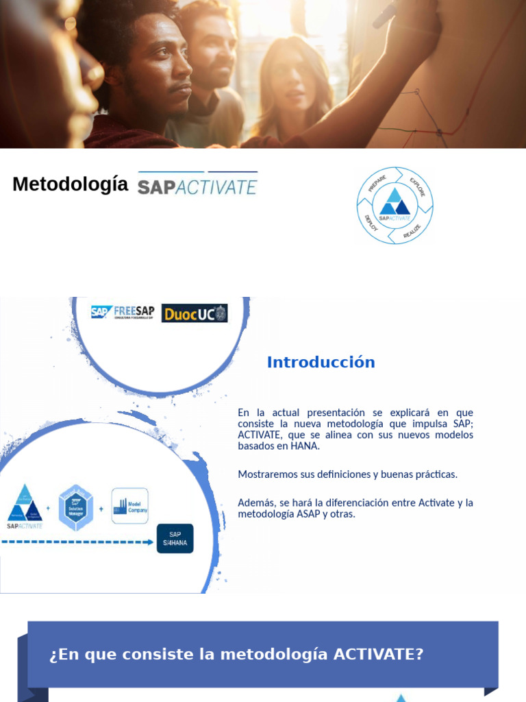 Presentacion Metodologías SAP ACTIVATE | PDF | Computación en la nube | Innovación
