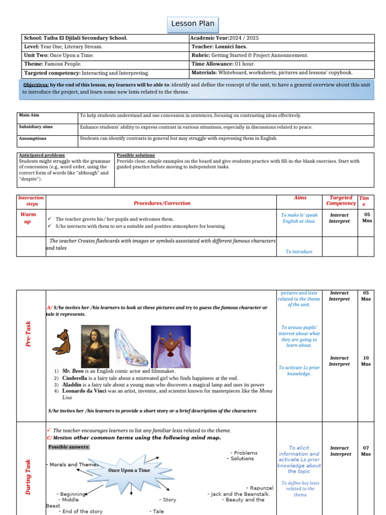 1-lesson | PDF | Fairy Tales | Lesson Plan