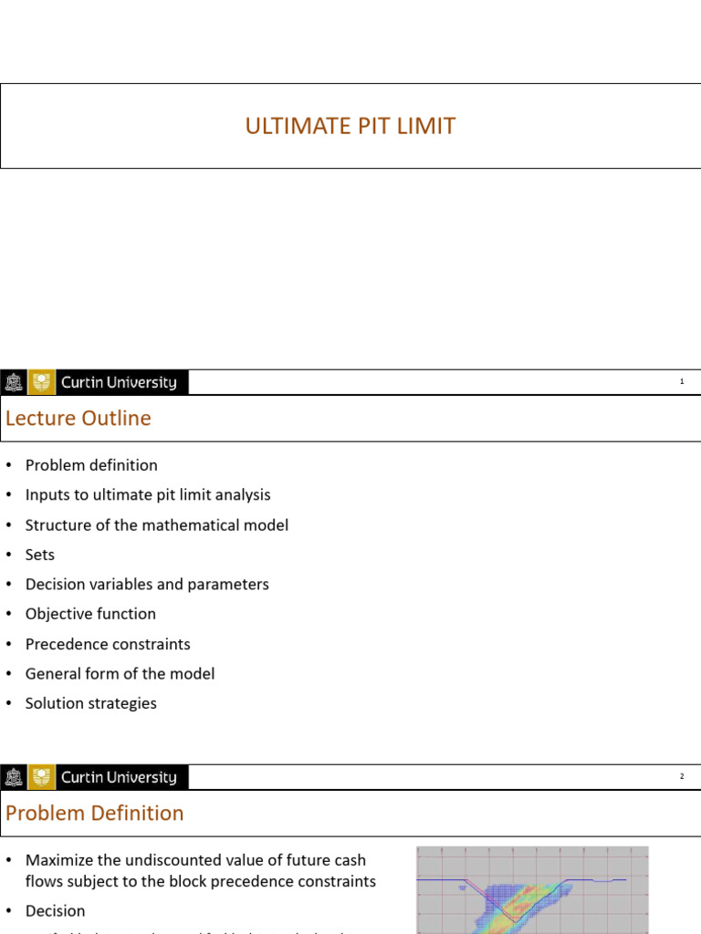 02 Ultimate Pit Limit Models | PDF | Mathematical Optimization | Mathematics