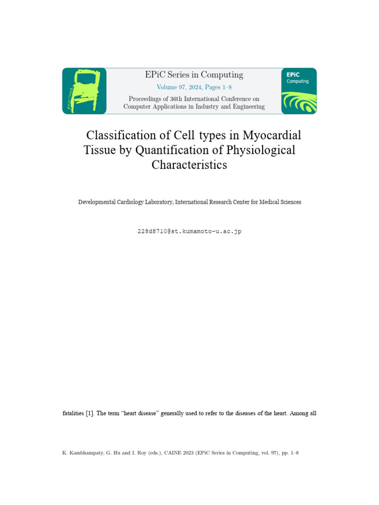 Classification of Cell-Types in Myocardial Tissue by Quantification of ...