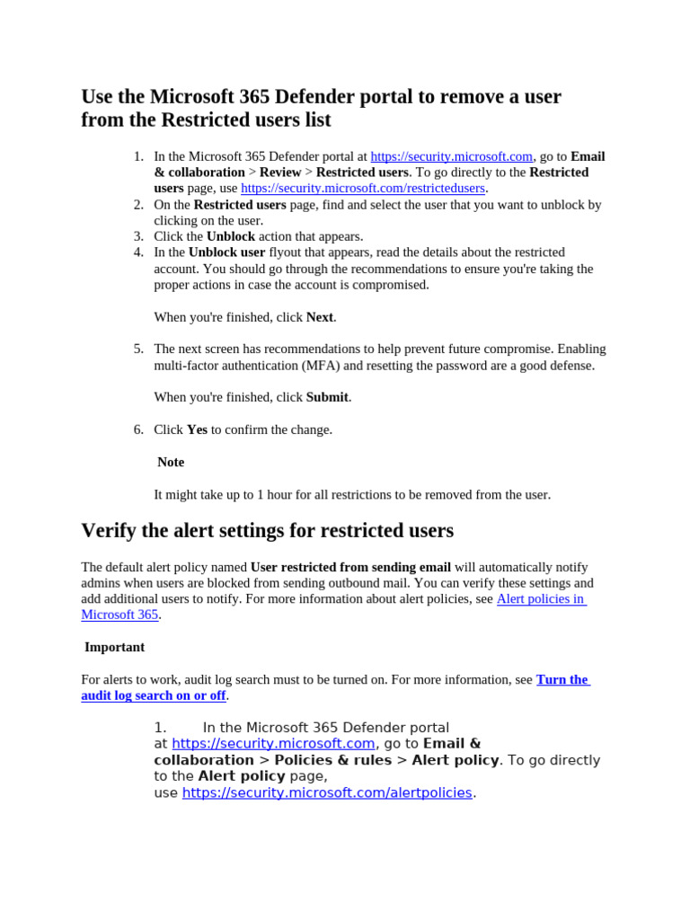 Use The Microsoft 365 Defender Portal To Remove A User From The ...