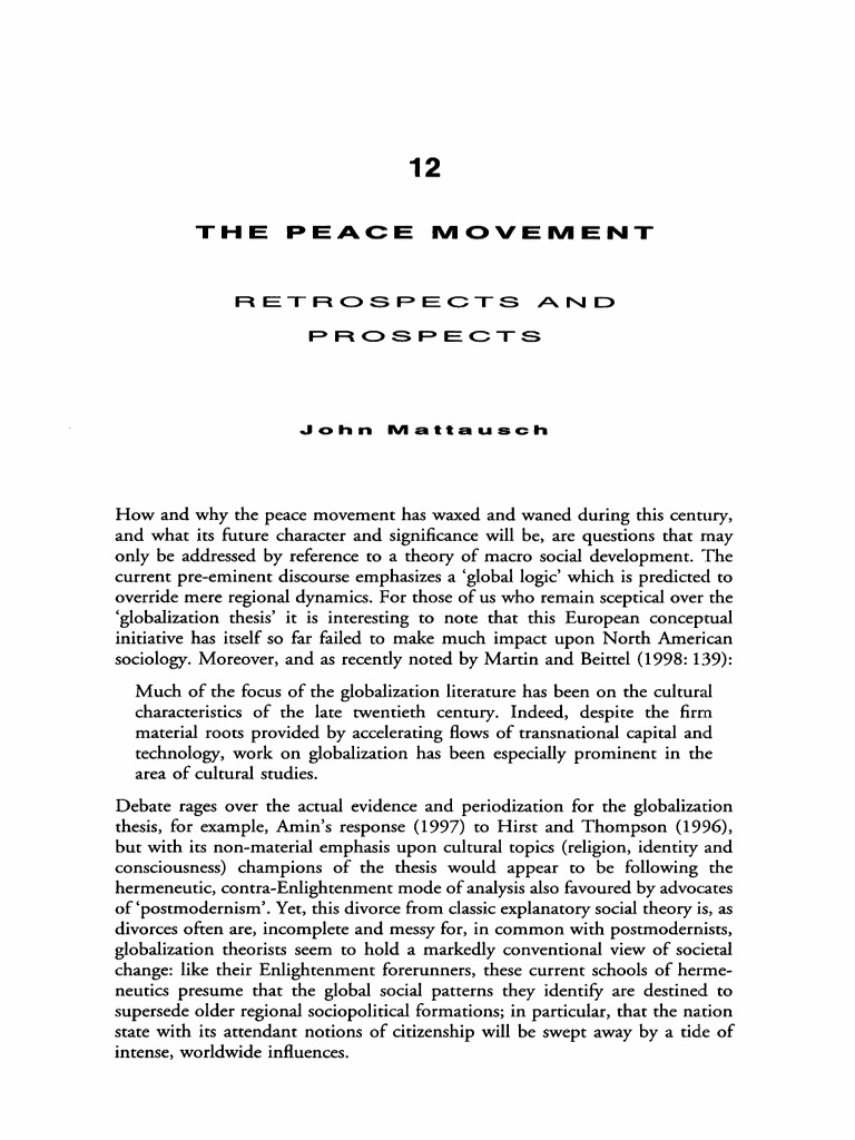 Peace Movement | PDF