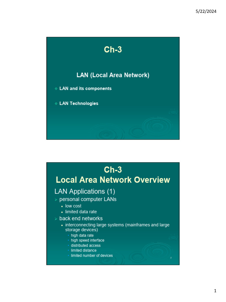 Chapter 3 Lan@2024 | PDF | Ethernet | Computer Network