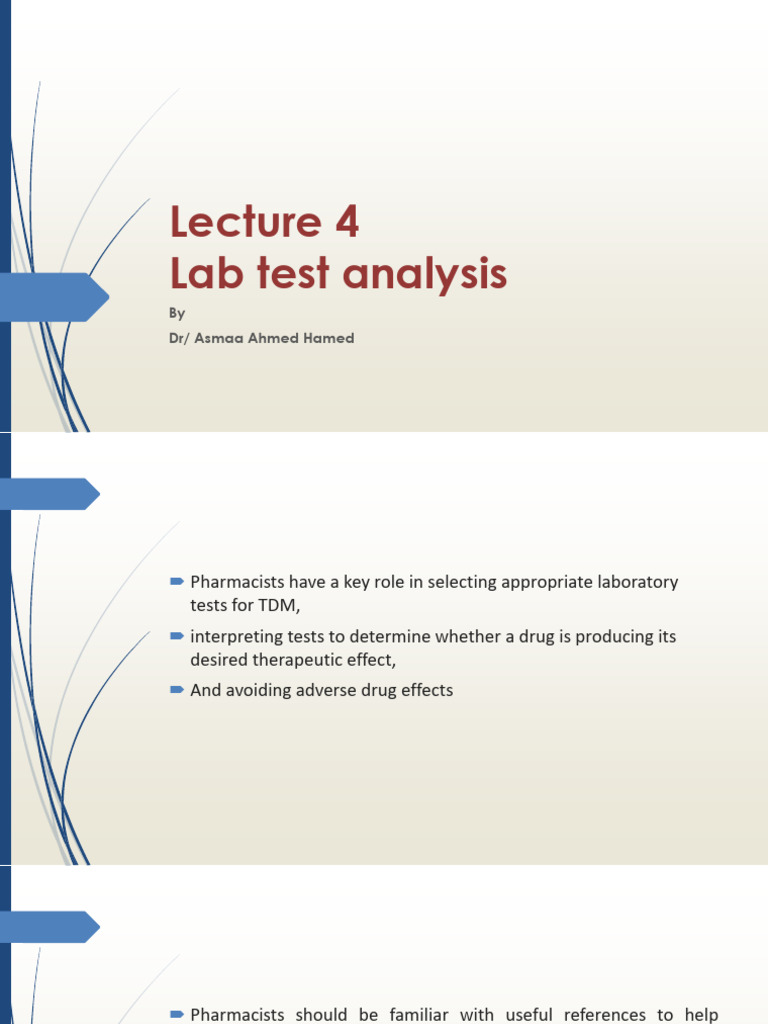 Lecture 4 Lab Test | PDF | Coagulation | White Blood Cell
