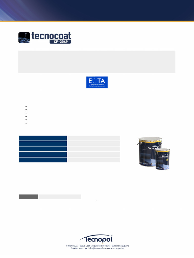 TDS Es Tecnocoat CP 2049 | PDF | Hormigón | Epoxy