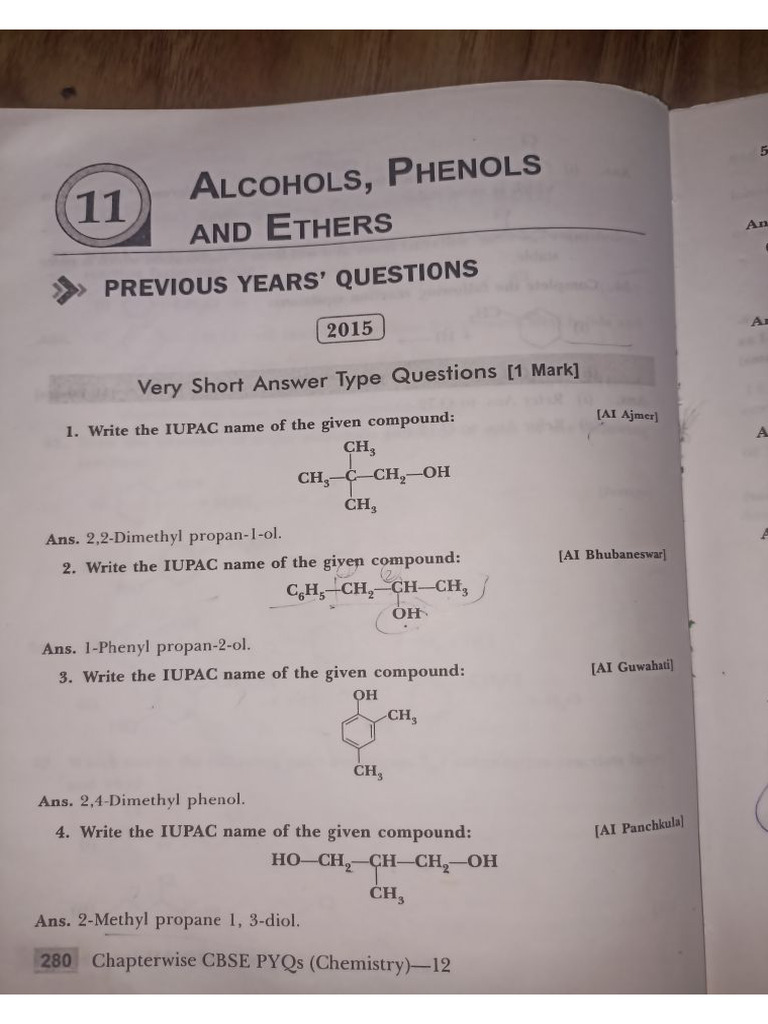 Alcohols, Phenols and Ether | PDF
