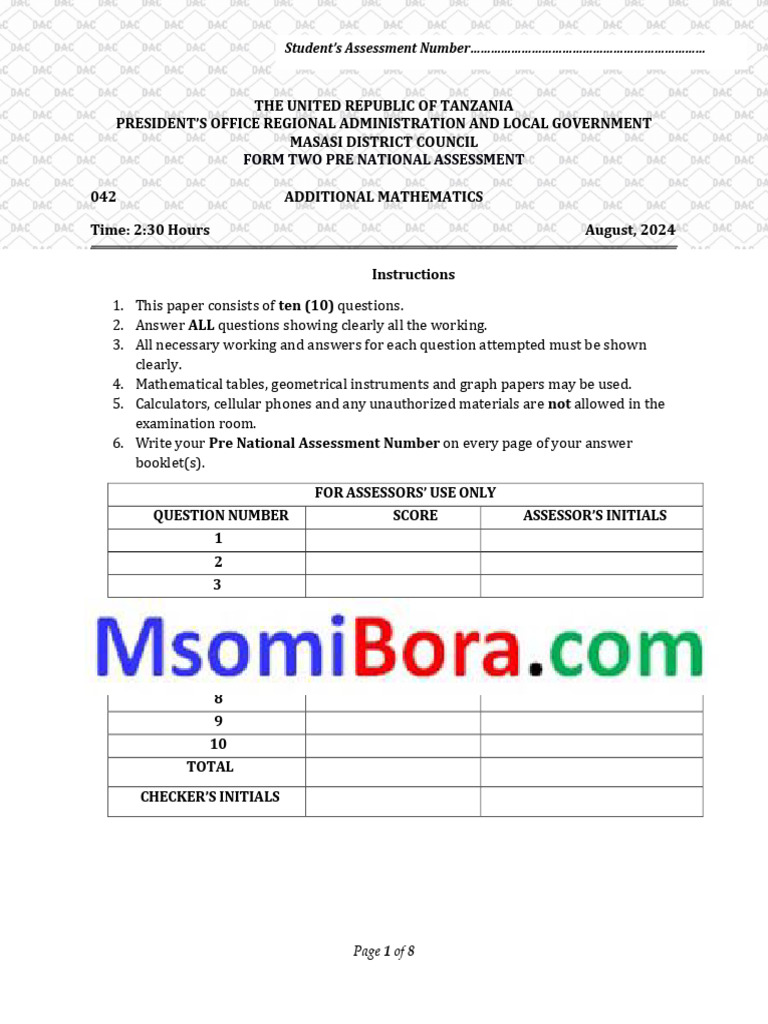 Additional Mathematics - Exam N Answers | PDF | Euclid | Elementary ...