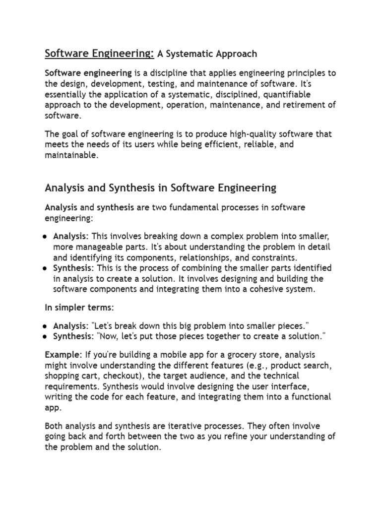 What Is Software Engineering - Explain Analysis An... | PDF