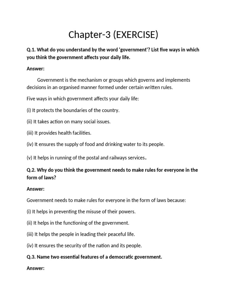 CLASS 6 Chapter 3 Exercise | PDF