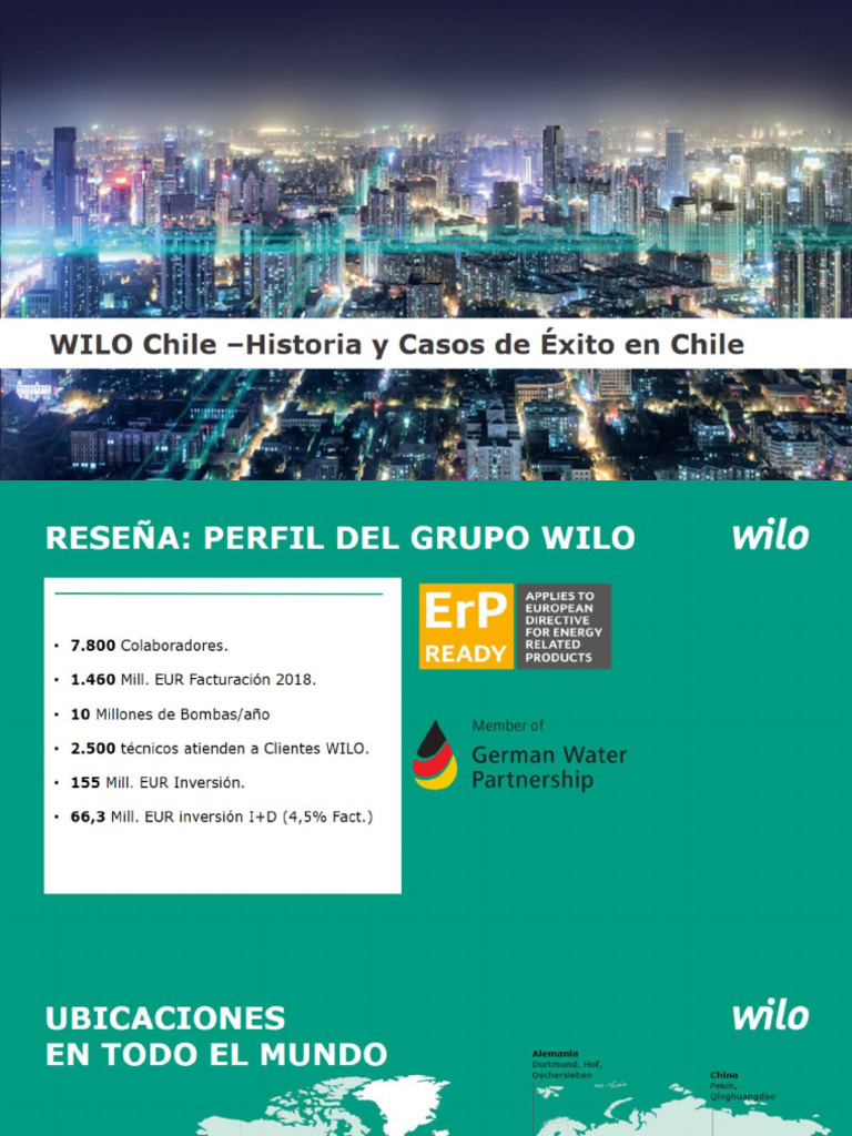 Presentación WILO CHILE y Referenciás de Éxito | PDF