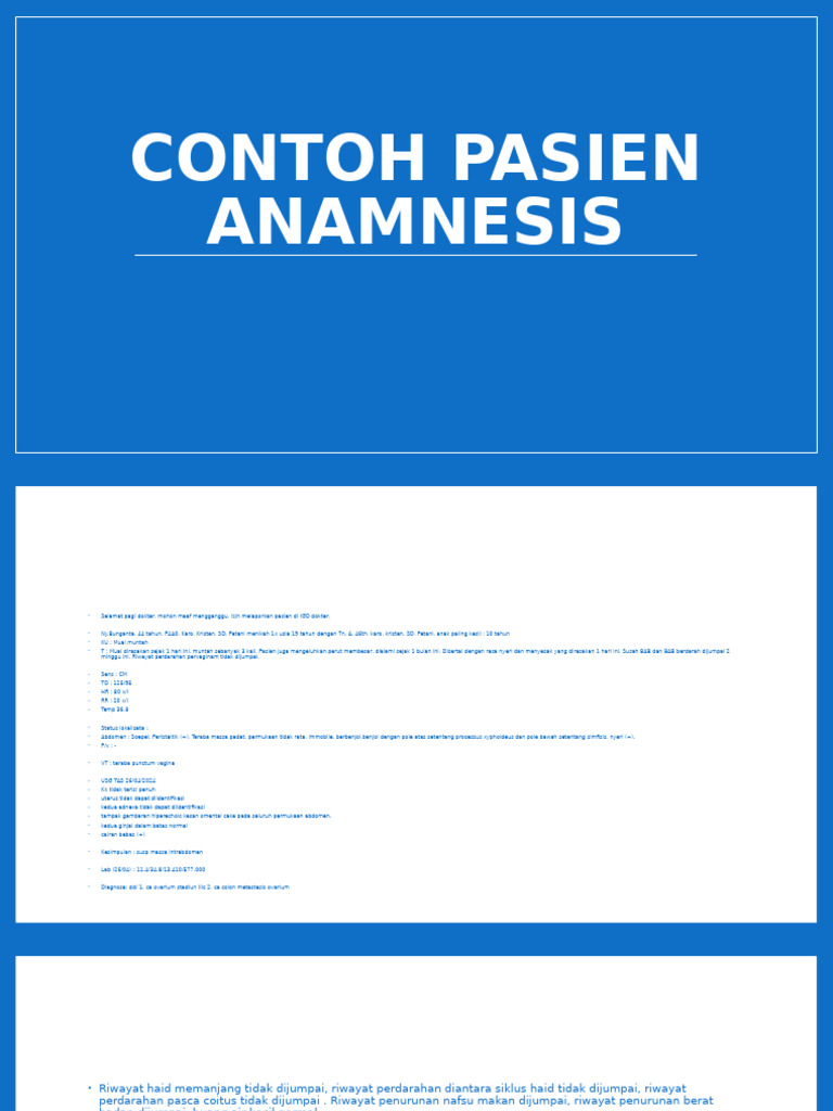 Contoh Pasien Anamnesis | PDF
