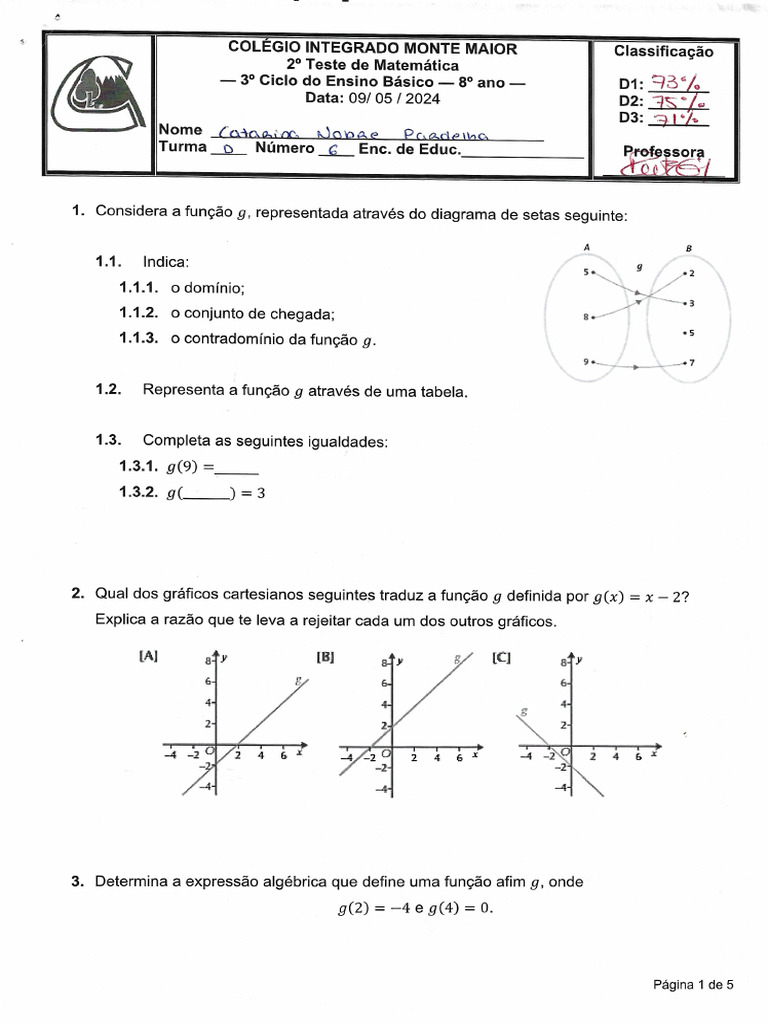 2º Teste Matematica | PDF
