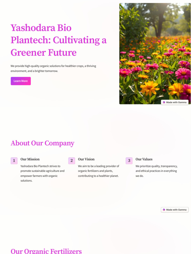 Yashodara Bio Plantech Cultivating A Greener Future | PDF | Fertilizer ...