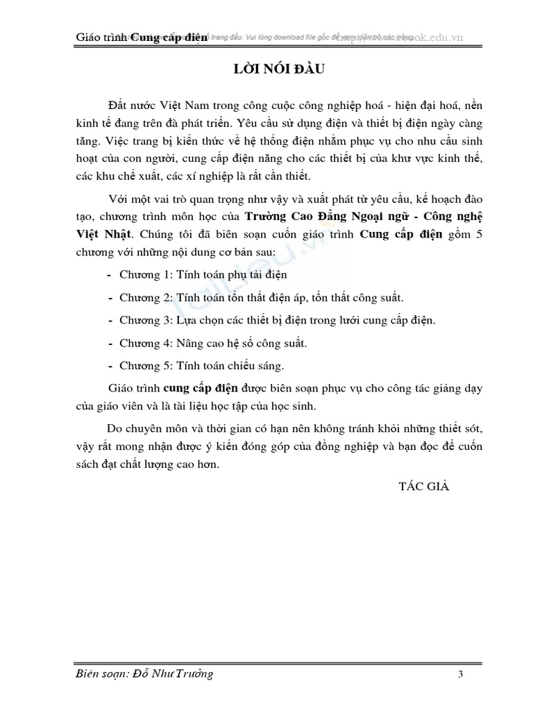 Giao Trinh Cung Cap Dien 8D6 | PDF