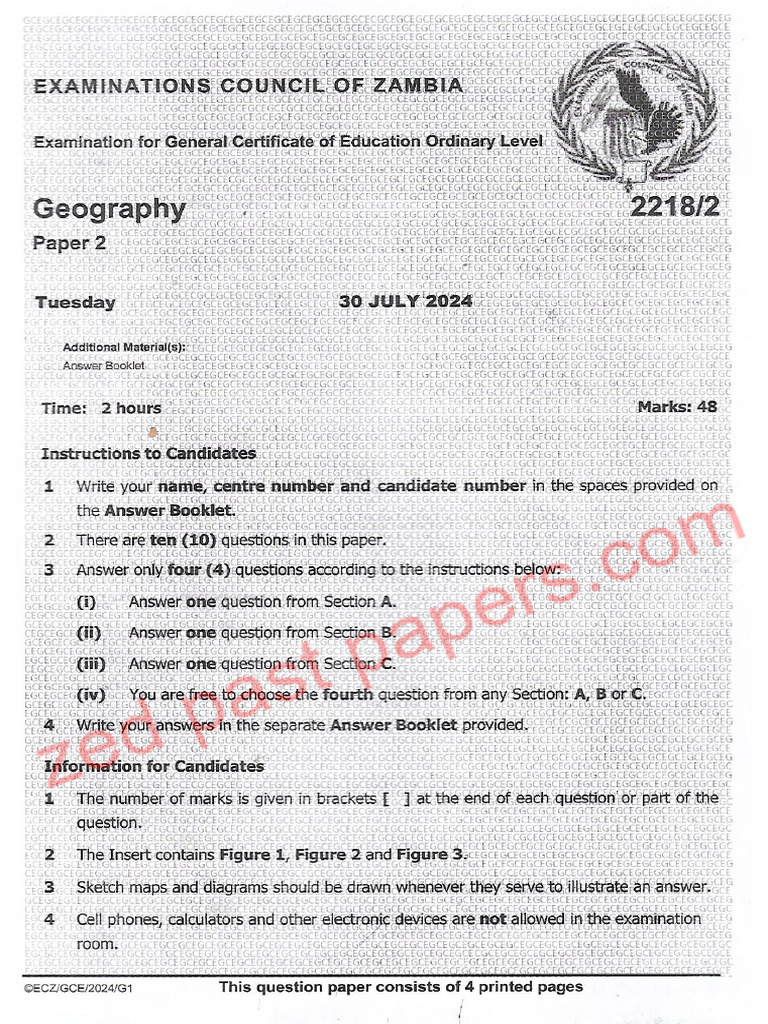 Geography Paper 2 2024 G.C.E | PDF