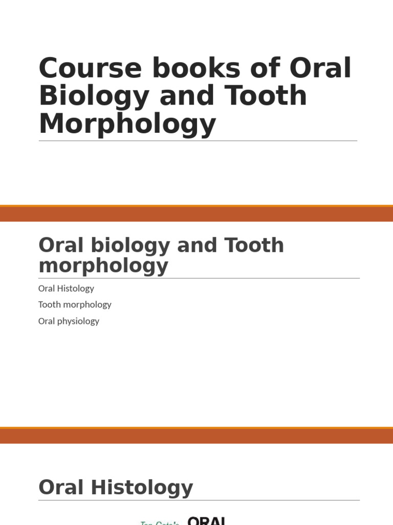 Course Books of Oral Biology and Tooth Morphology | PDF
