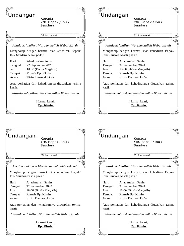 Undangan Hajatan 4 | PDF