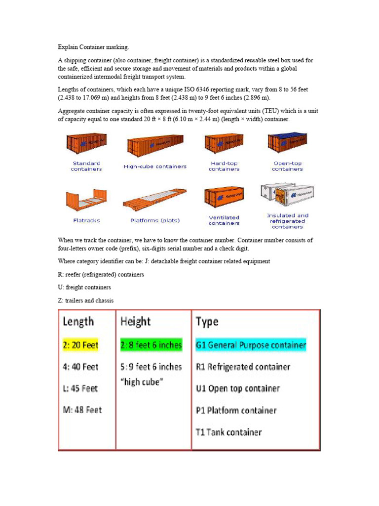 1.0 Container Marking Order | PDF