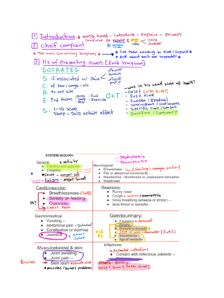 HX Taking Template FM Amer'Ed | PDF | Breastfeeding | Infants