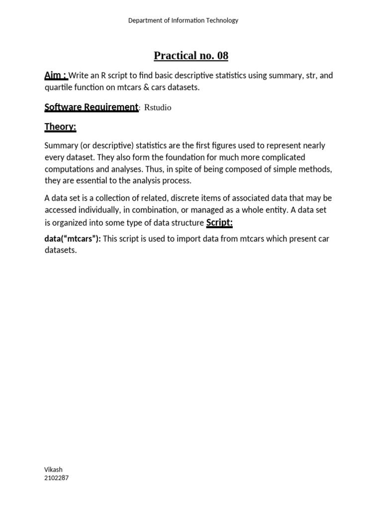 Practical No8 BD Tanishq | PDF