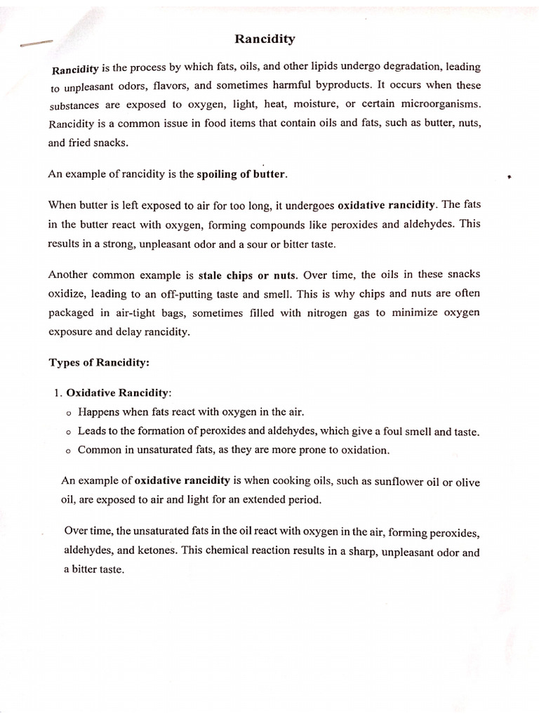 Sheet 01-Rancidity | PDF