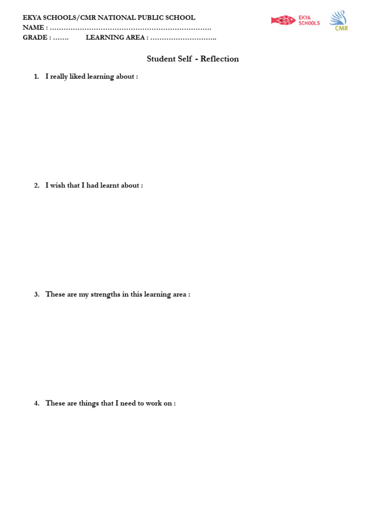 Portfolio Assessment Self Reflection | PDF | Reading Comprehension ...