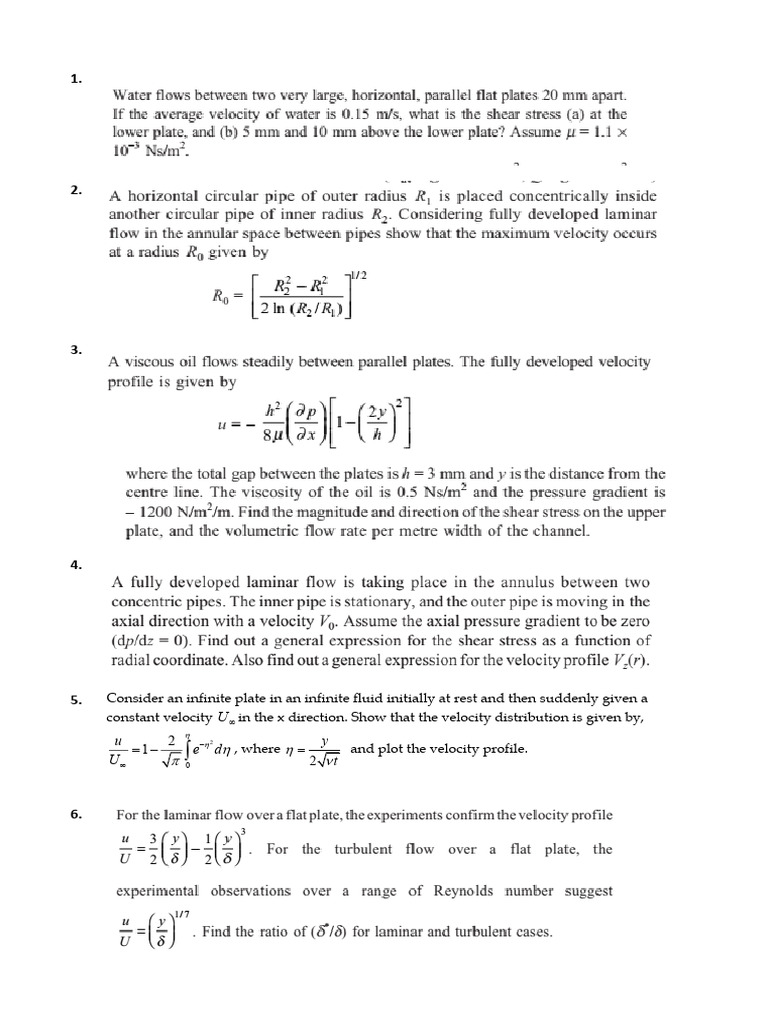 Advanced Fluid Mechanics Assignments | PDF