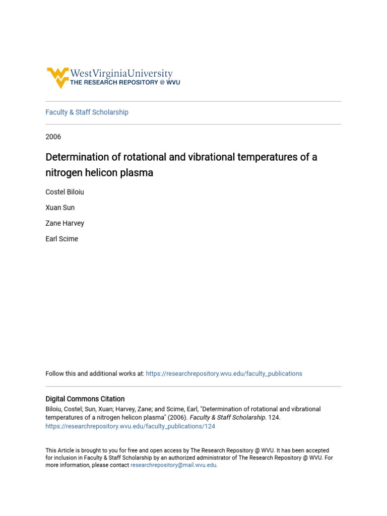 Determination of Rotational and Vibrational Temperatures of A Nit | PDF ...