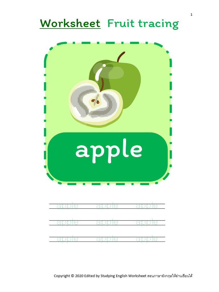 Tracing Fruits | PDF