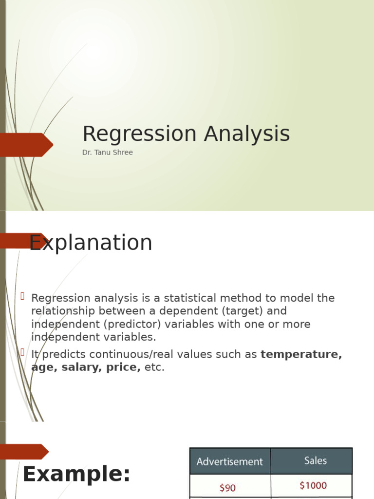 2.1 Regression Analysis | PDF | Regression Analysis | Dependent And Independent Variables
