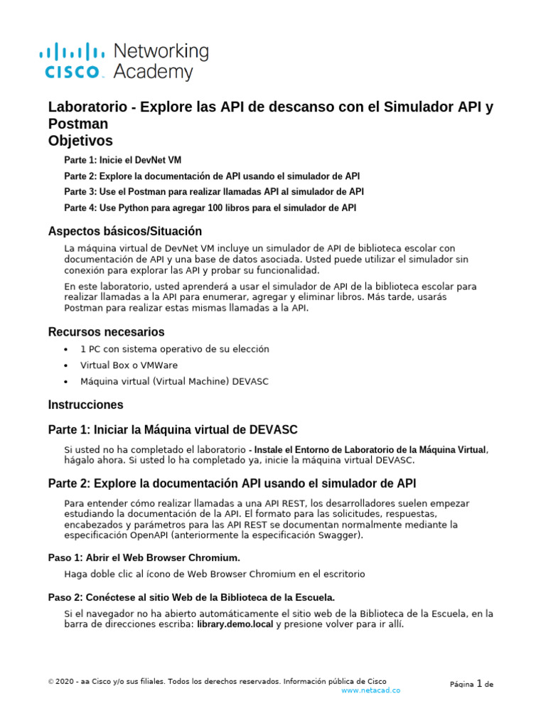 4.5.5 Lab Explore Rest Apis With API Simulator and Postman - Es XL | PDF | Botón (Computación ...
