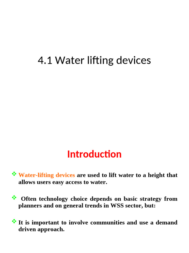 Chapter 4.1 Low Cost Water Lifting Devices | PDF | Pump