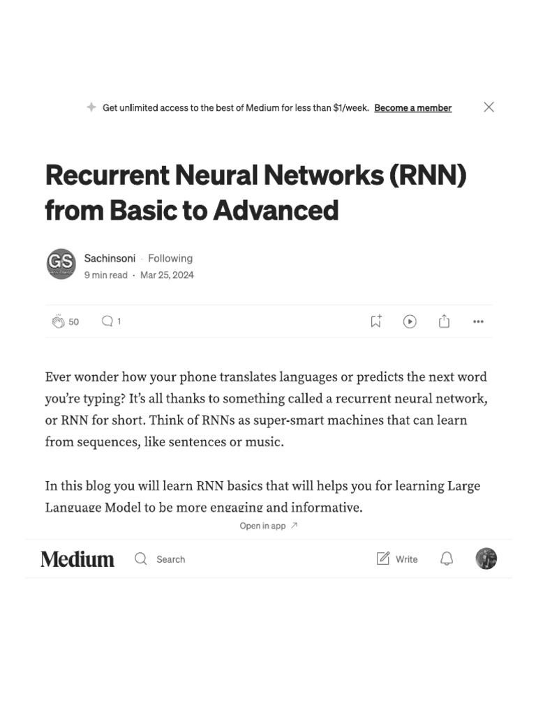 RNNs From Basic To Advanced | PDF