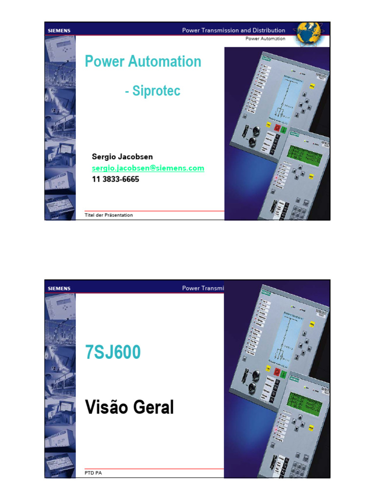Siprotec Visão Geral 7sj600 | PDF | Transformador | Eletricidade