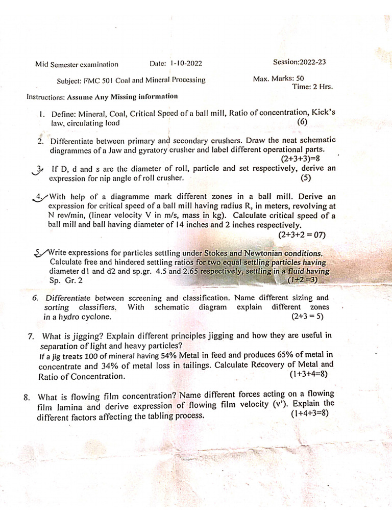 Mtech Previous Year Paper | PDF