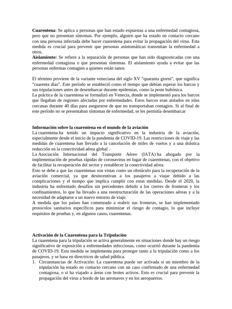 Cuarentena | PDF | Infección | Sarampión