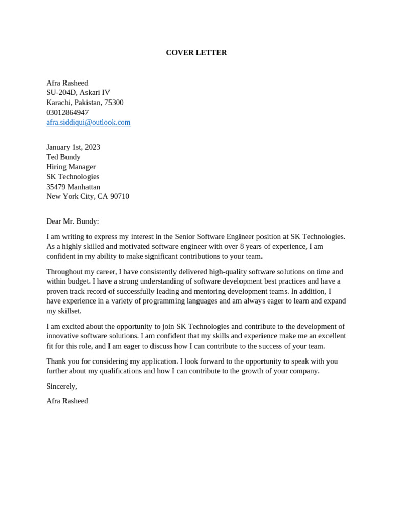 Cover Letter & Memo Sample | PDF