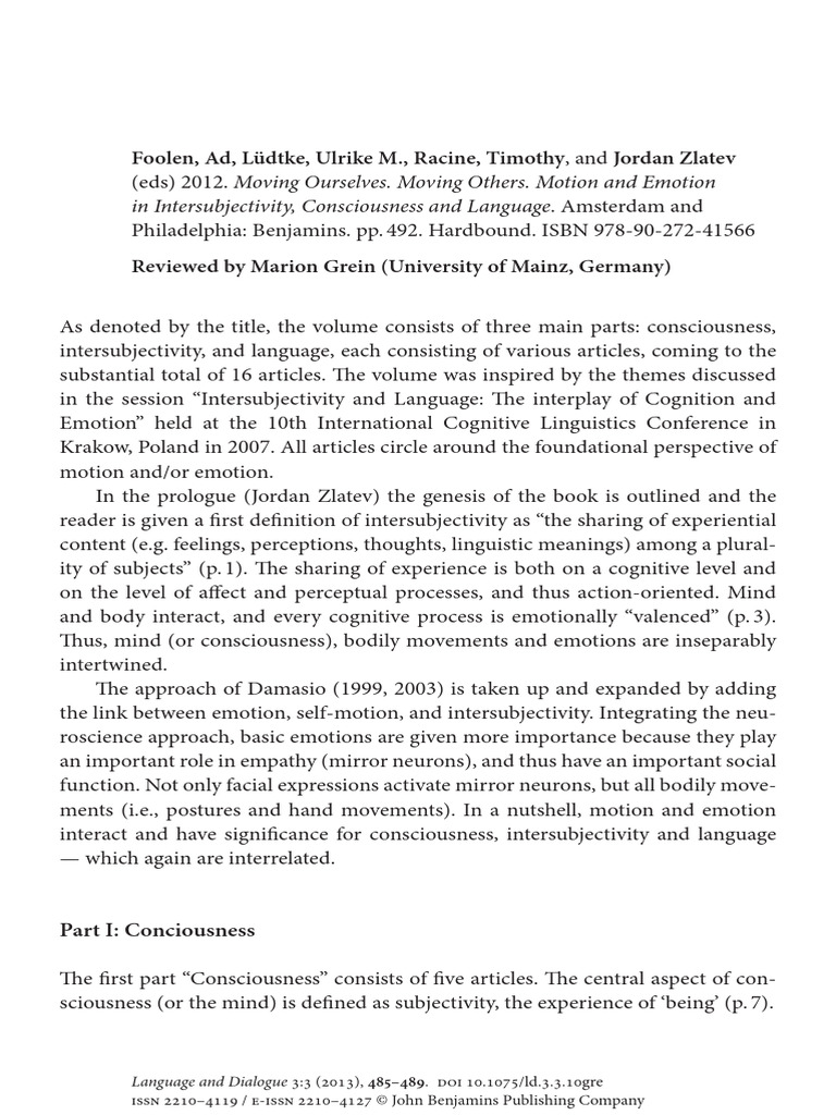 Foolen, Ad, Lüdtke, Ulrike M., Racine, Timothy Jordan Zlatev | PDF ...