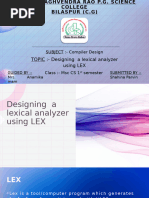 LEX Tool Overview in Compiler Design | PDF